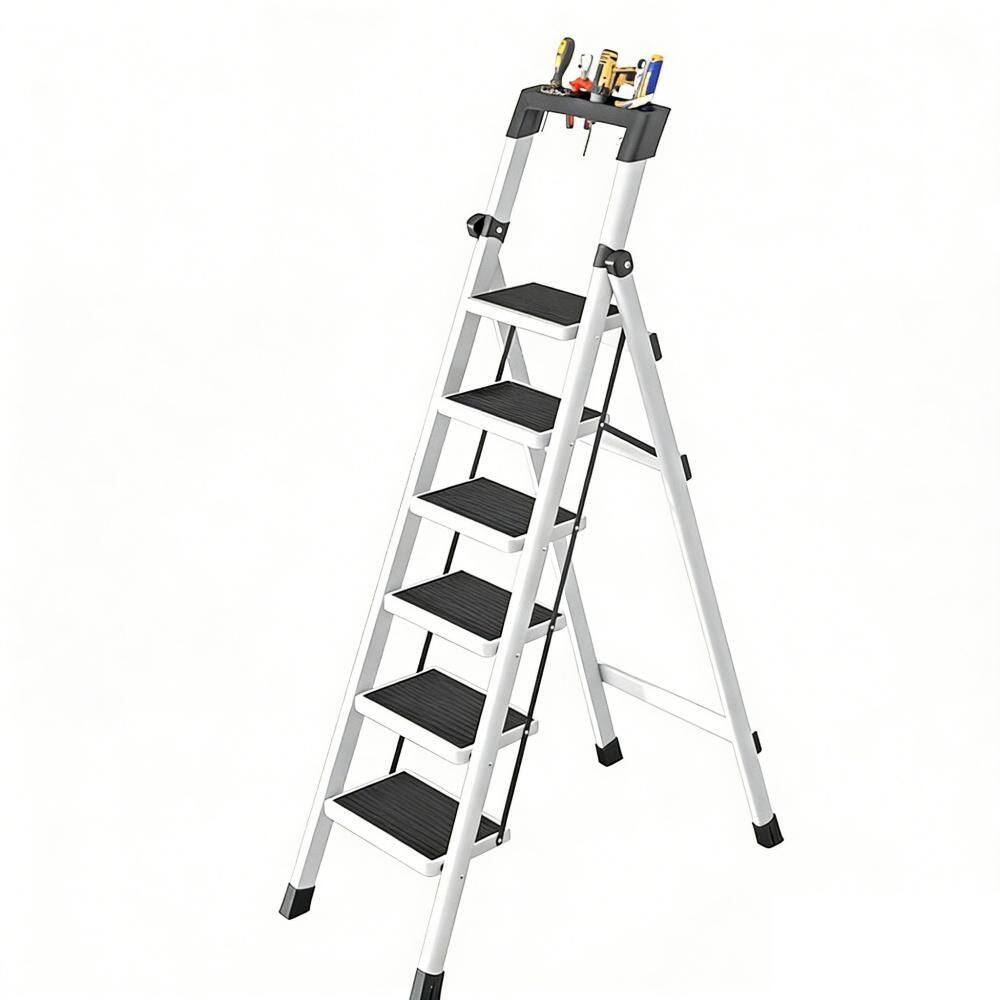 TITANKIT PRO 5.3 ft. Steel Lightweight Step Ladder (11 ft. Reach) with ...