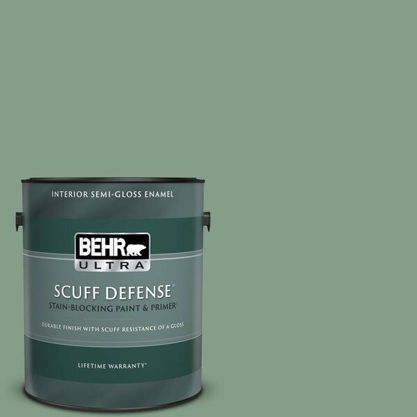 BEHR ULTRA 1 gal. #S410-5 Track Green Extra Durable Semi-Gloss Enamel ...