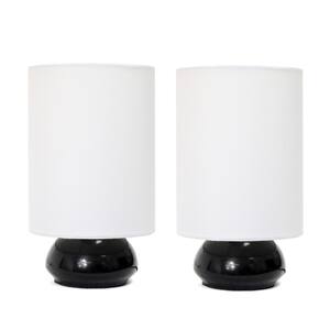 Simple Designs 9 in. Brushed Steel Base and Ivory White Two (2) Pack ...
