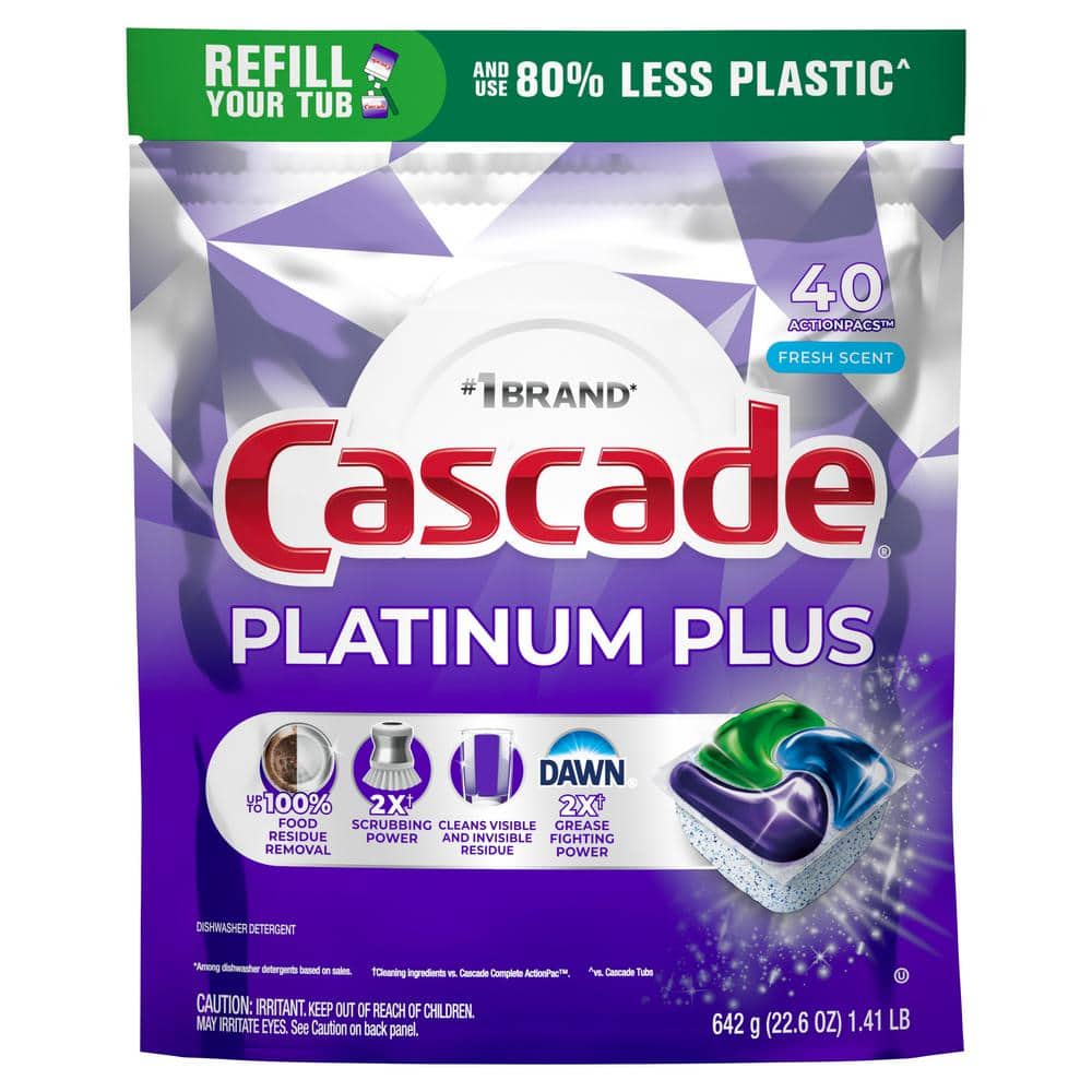 Cascade Platinum Plus ActionPacs Plus Bleach and Dawn Lemon Scent ...
