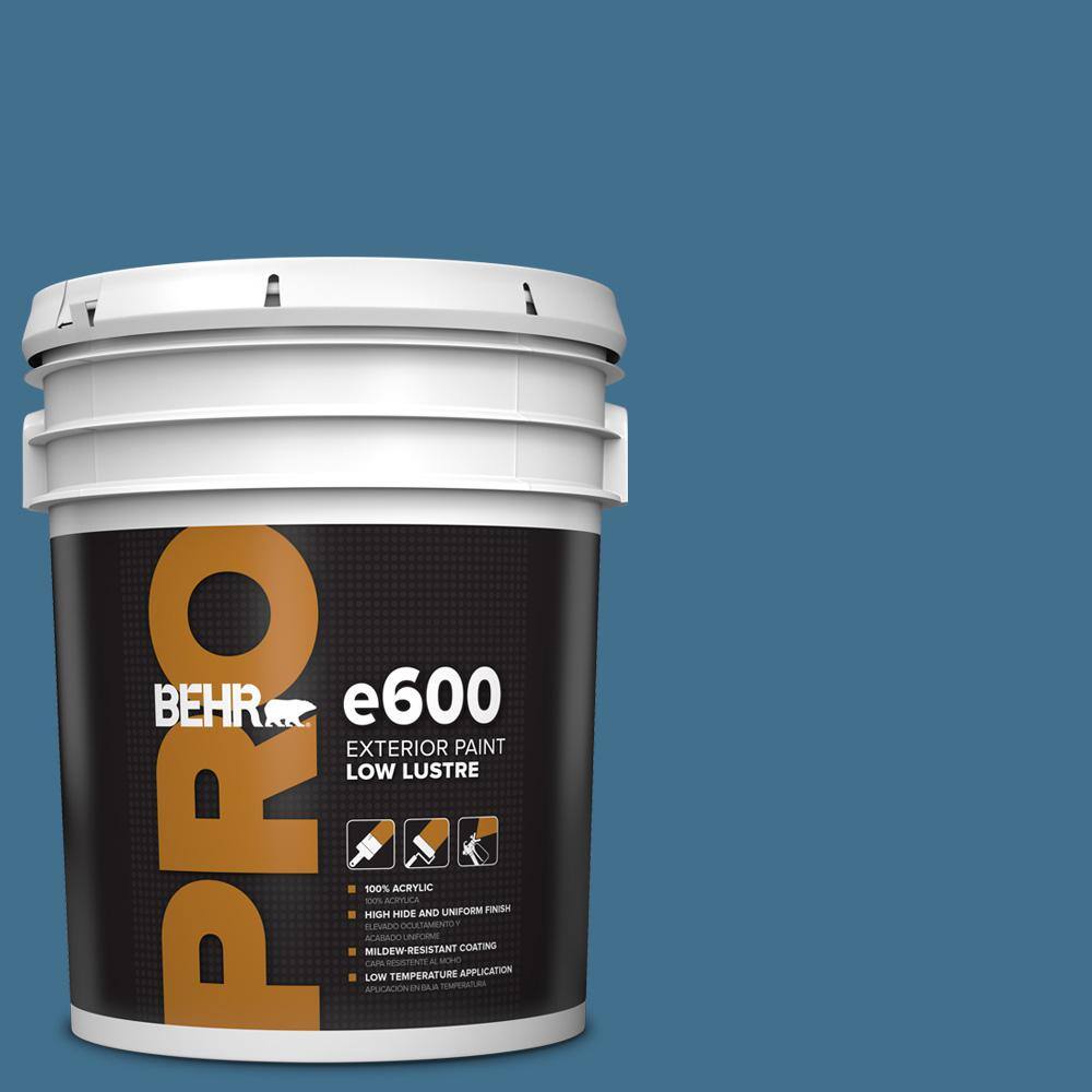 BEHR PRO 5 gal. #M500-5 Sojourn Blue Low Luster Exterior Paint PR62305 ...