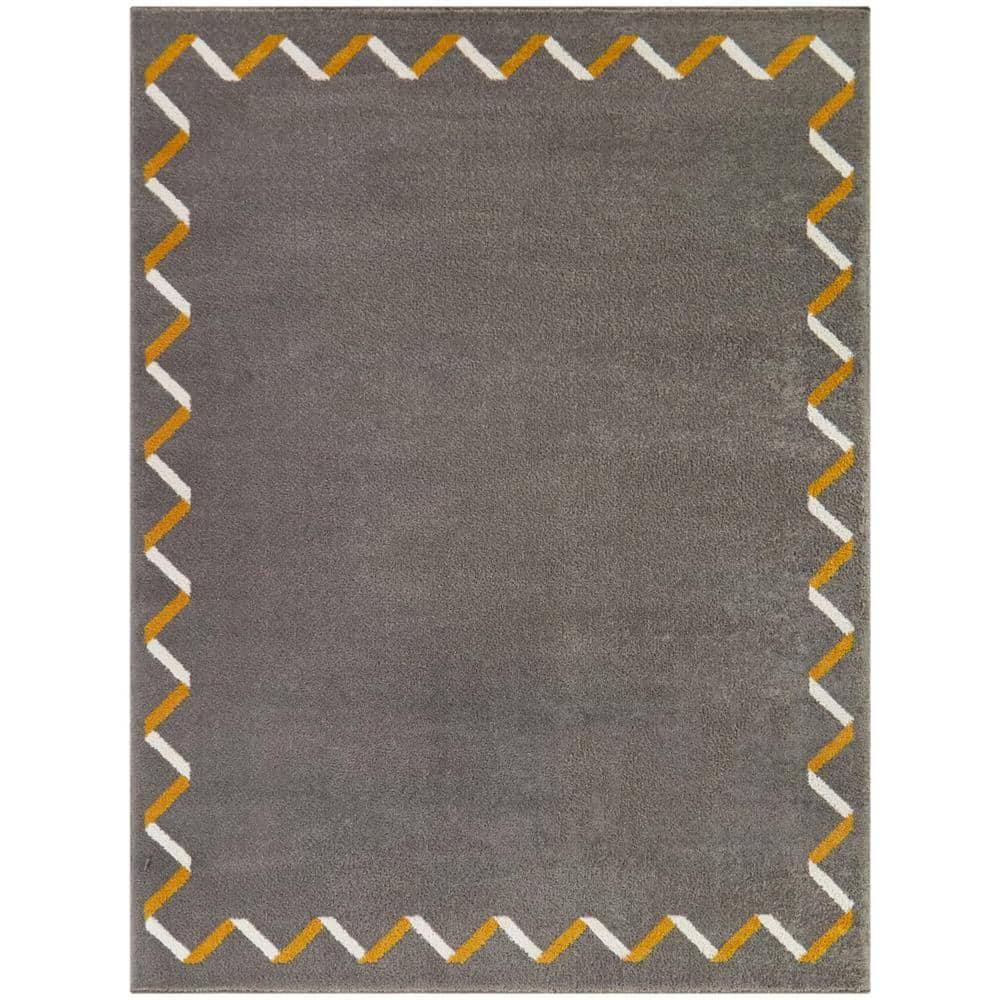 BALTA Tennant Grey 8 ft. x 10 ft. Border Area Rug 3111757 - The Home Depot
