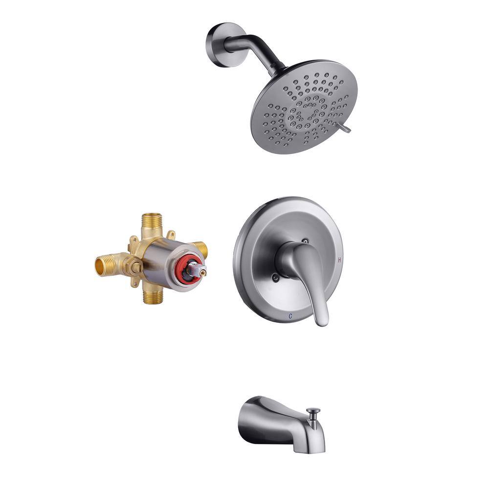 ARCORA Single Handle 5-Spray Tub and Shower Faucet 2.2 GPM in. Spot ...