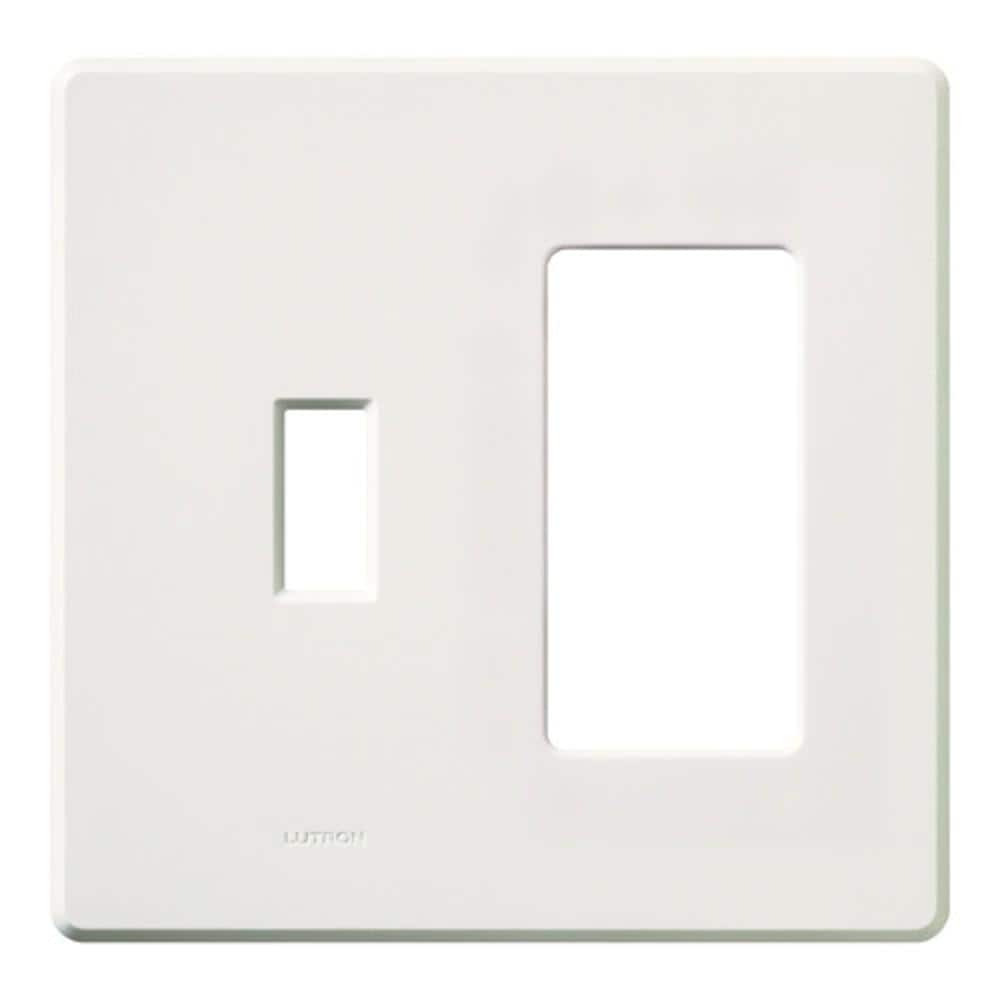 Lutron Fassada 2-Gang White Toggle/Decorator Plastic Wall Plate FG-2-TD ...