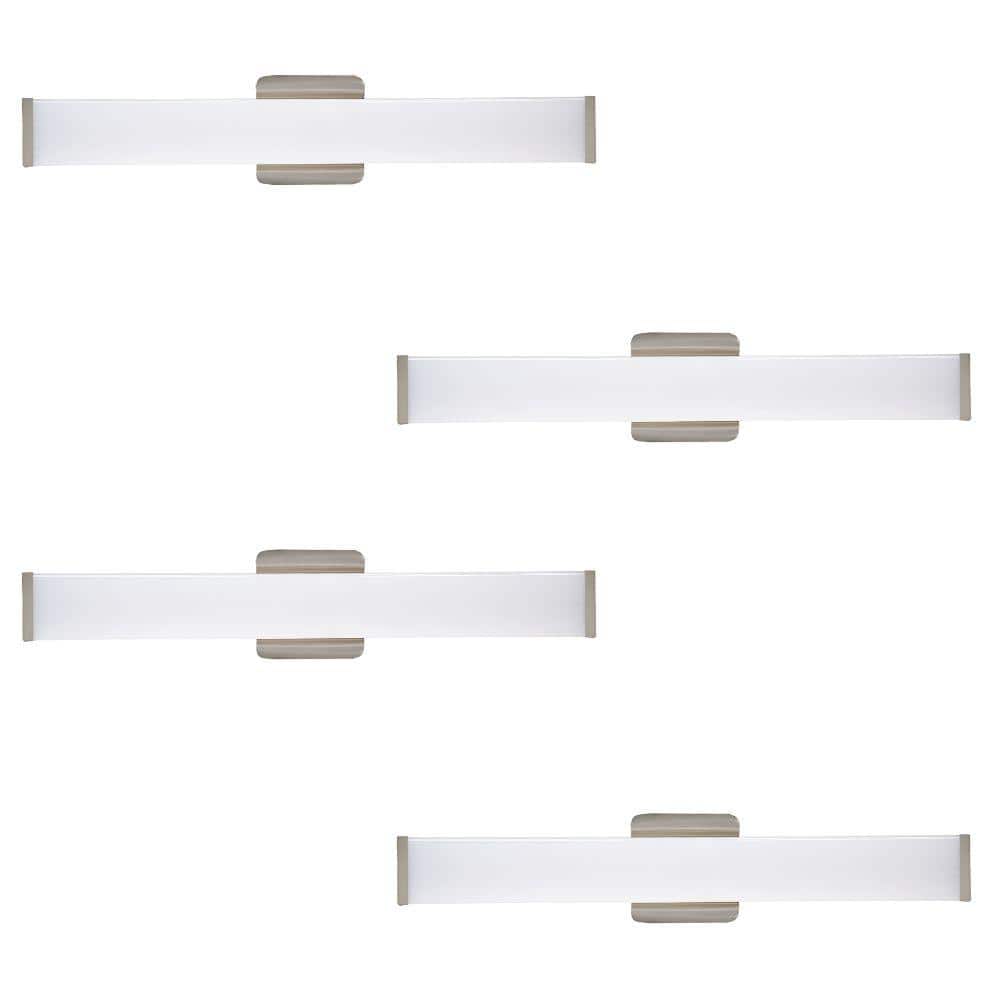 Hampton Bay Grantham 24 in. Brushed Nickel LED Vanity Light Bar ...