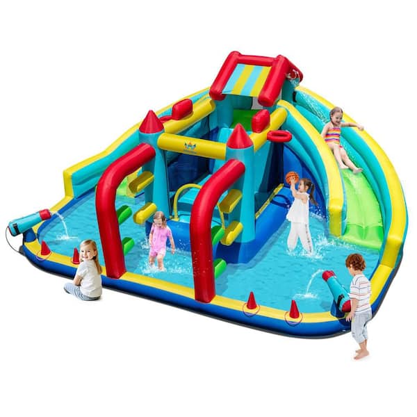 Costway 6-in-1 Kids Inflatable Water Slide Bounce House with Slide ...