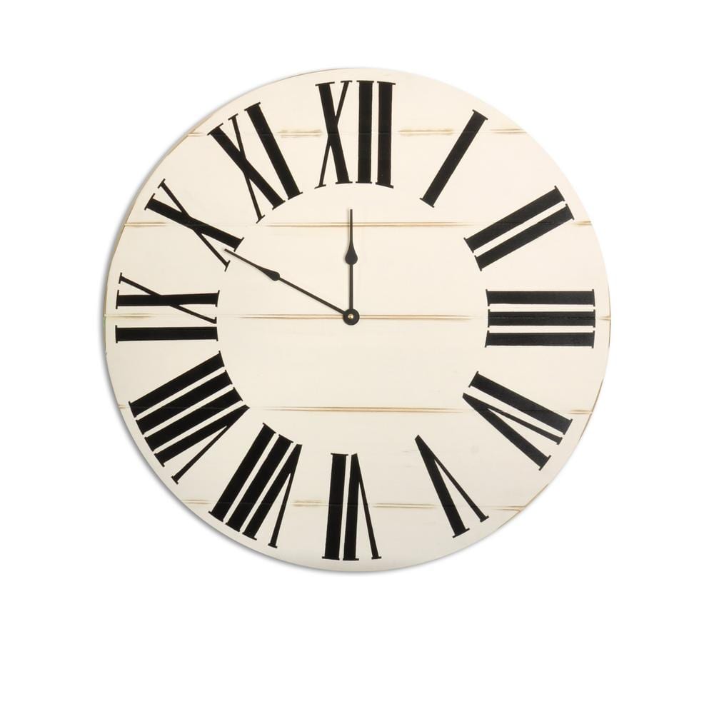 BrandtWorks 24 in. Oversized Horizontal Farmhouse Wall Clock HCFH-024 ...