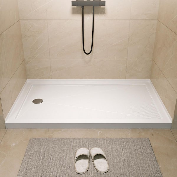 DEERVALLEY 60 in. L x 34 in. W Acrylic Single Threshold Alcove Shower ...