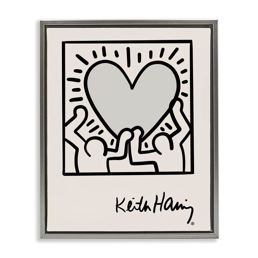 Stupell Industries Classic Heart Symbol Keith Haring by Ros Ruseva Gray ...
