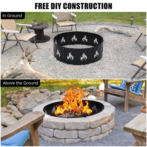 In Ground Steel Fire Ring 36 Inch Great Round Steel Fire Pit Ring