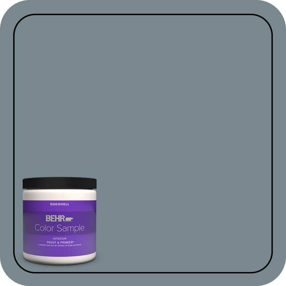 BEHR PREMIUM PLUS 8 oz. #N470-5 Norwegian Blue Eggshell Enamel Interior ...
