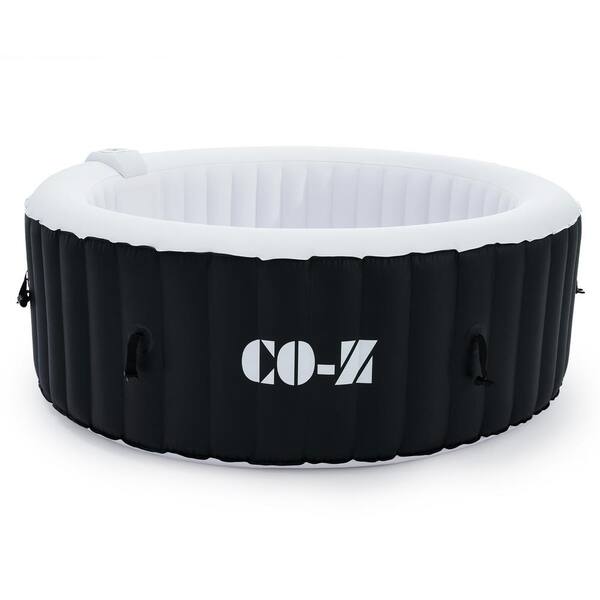 4-Person 120-Jet 110 Volt Inflatable Hot Tub with Electric Air Pump and ...