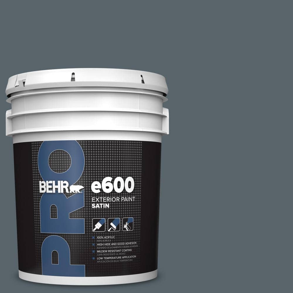 BEHR PRO 5 gal. #N490-6 Calligraphy Satin Enamel Exterior Paint PR64305 ...