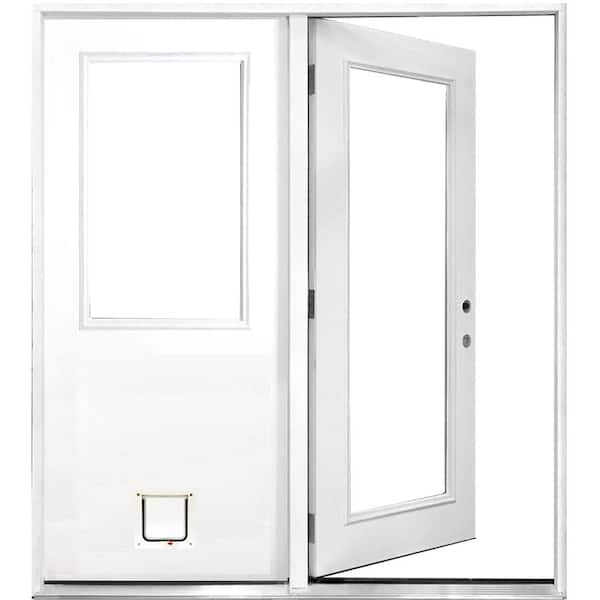 Steves & Sons 72 in. x 80 in. Clear Lite Primed White Fiberglass ...
