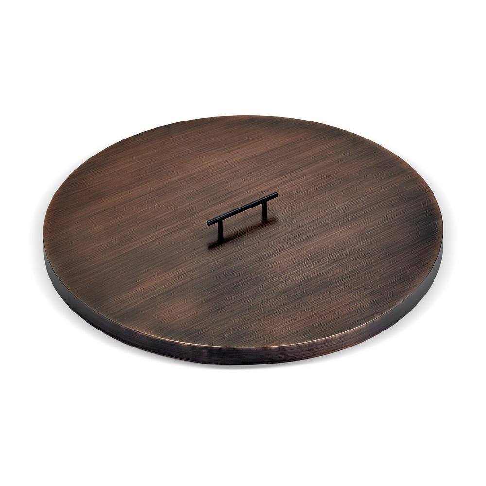 American Fire Glass 28 in. Round Oil Rubbed Bronze Cover for Drop-In ...