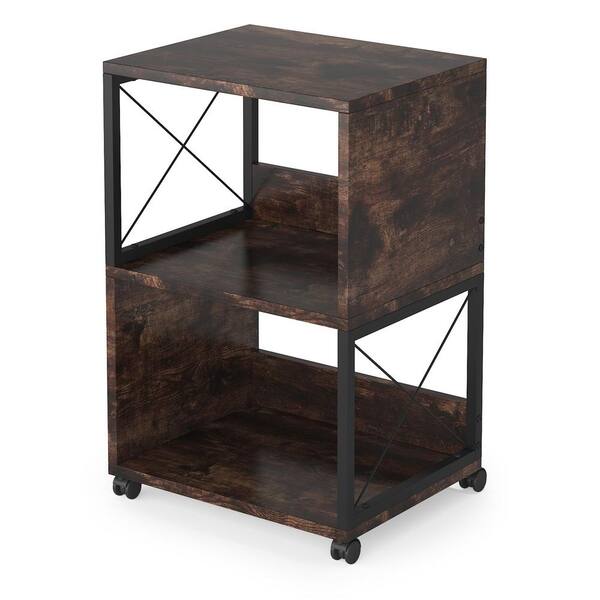 TRIBESIGNS WAY TO ORIGIN Randal Rustic Brown Rolling Printer Stand with ...