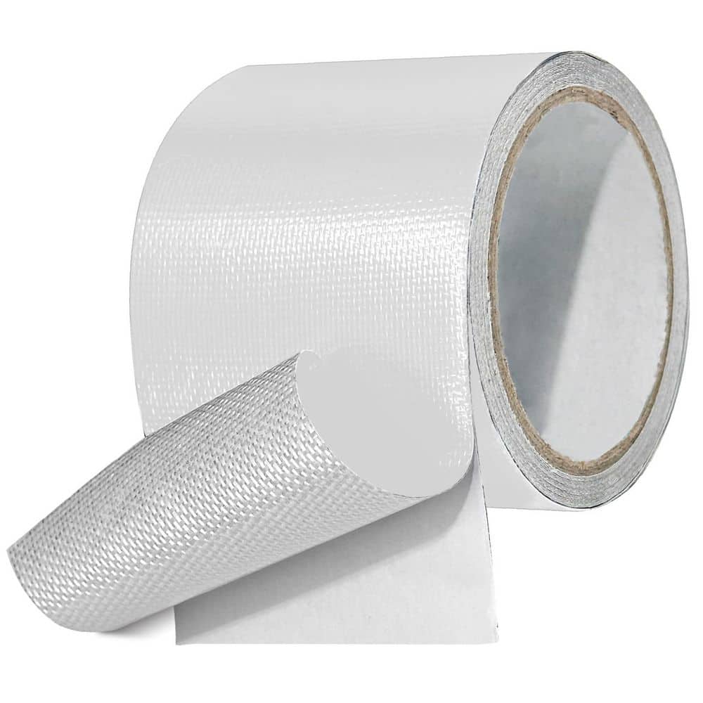 Laybus 3 in. x 25 ft. White Waterproof Repair Tape for Fabric Heavy ...