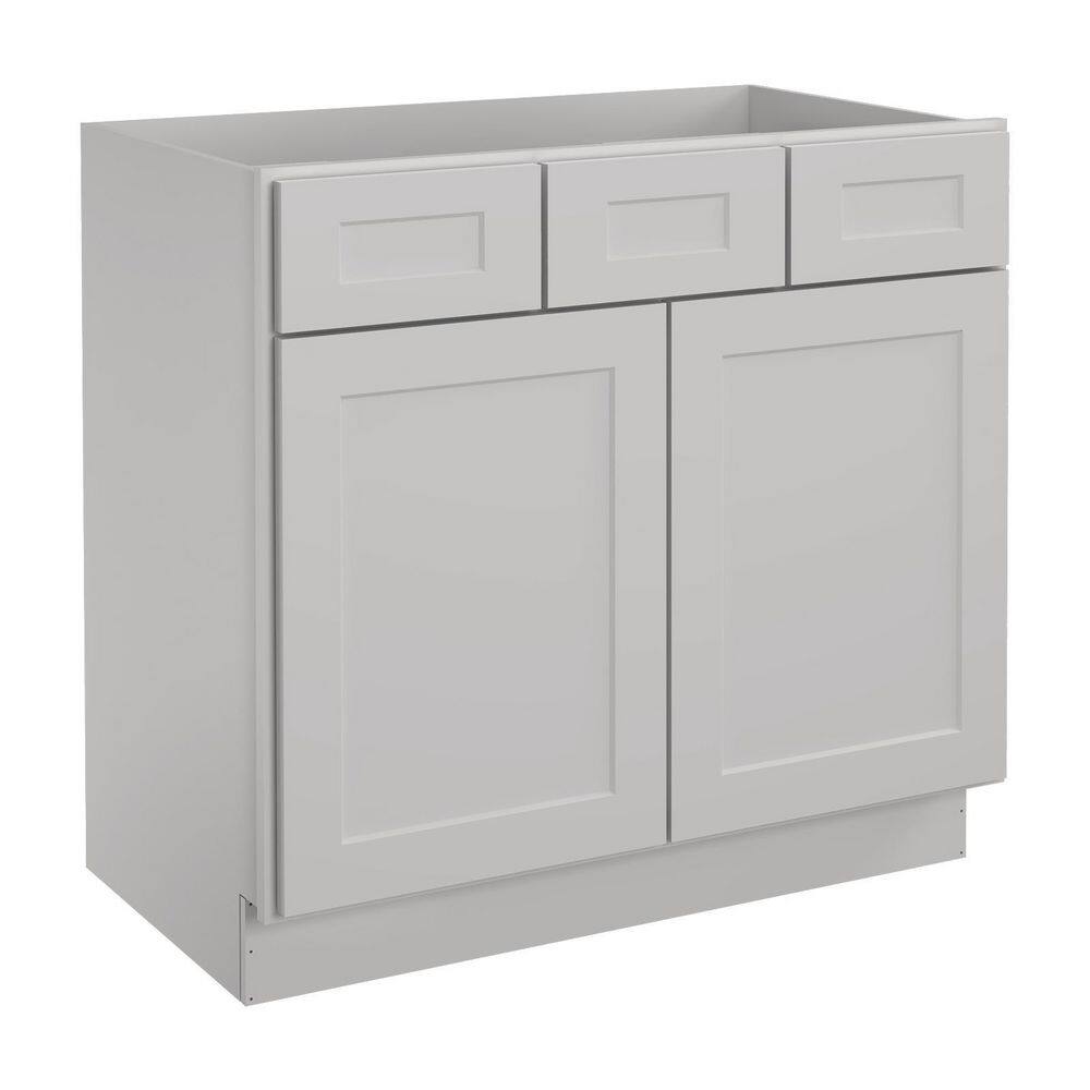 HOMEIBRO 36-in W X 21-in D X 34.5-in H in Shaker Dove Plywood Ready to Assemble Floor Vanity ...