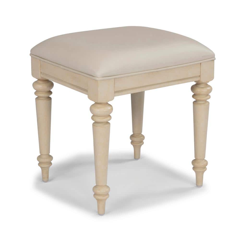 HOMESTYLES Provence Off-White Vanity Bench 30 in. H x 56 in. W x 24 in ...