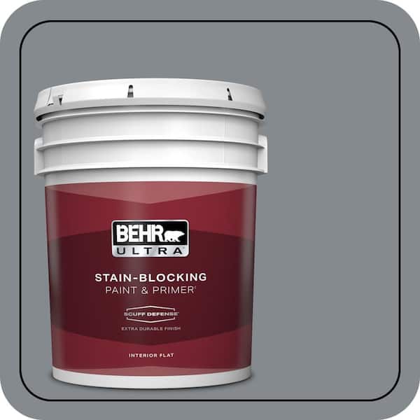 BEHR ULTRA 5 gal. #PPU26-21 Overcast Extra Durable Flat Interior Paint ...