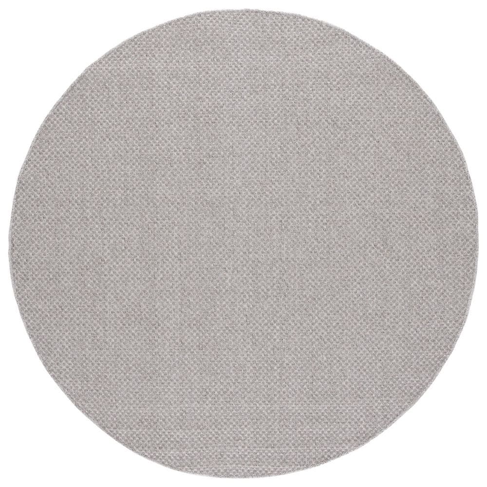 SAFAVIEH Sisal All-Weather Light Gray 7 ft. x 7 ft. Solid Woven ...
