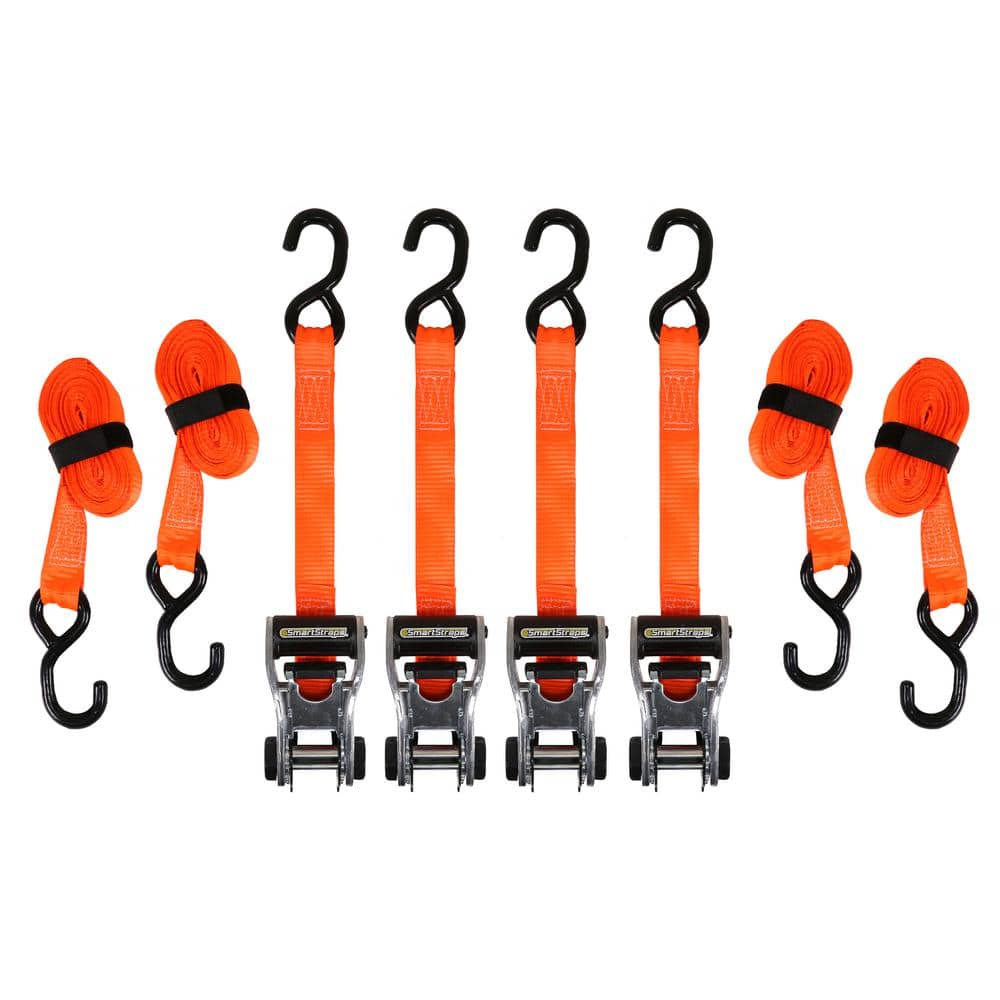 SmartStraps 14 ft. Orange RatchetX Tie Down Straps with 1,000 lb. Safe ...