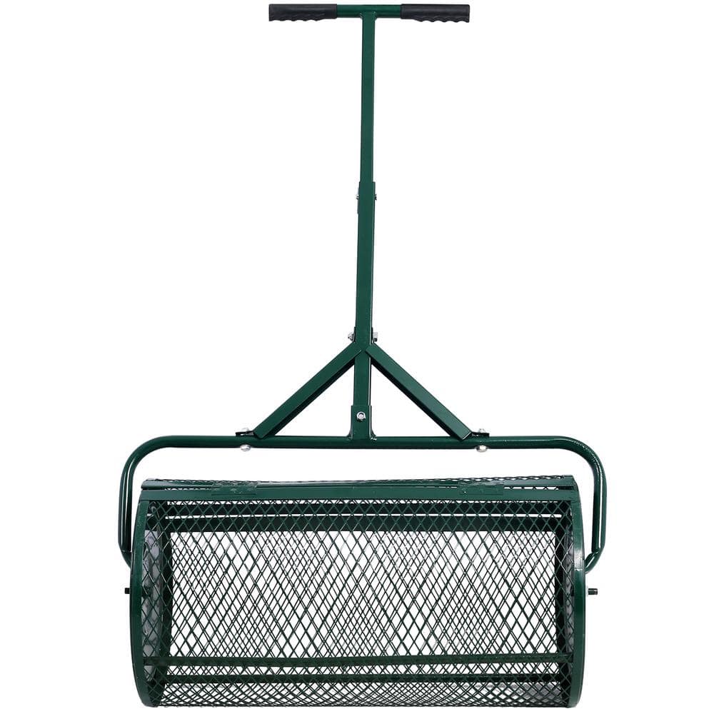 WRIGHTMASTER 60 lbs. 24 in. Metal Mesh Peat Moss Handheld Spreader with ...