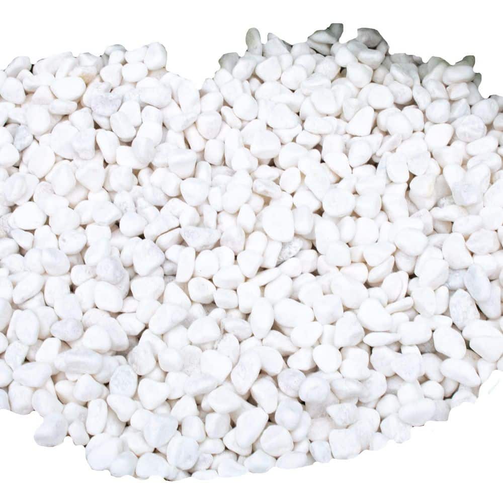 .N/A 0.25 cu. ft. White Decorative Stones Garden Pebbles for ...