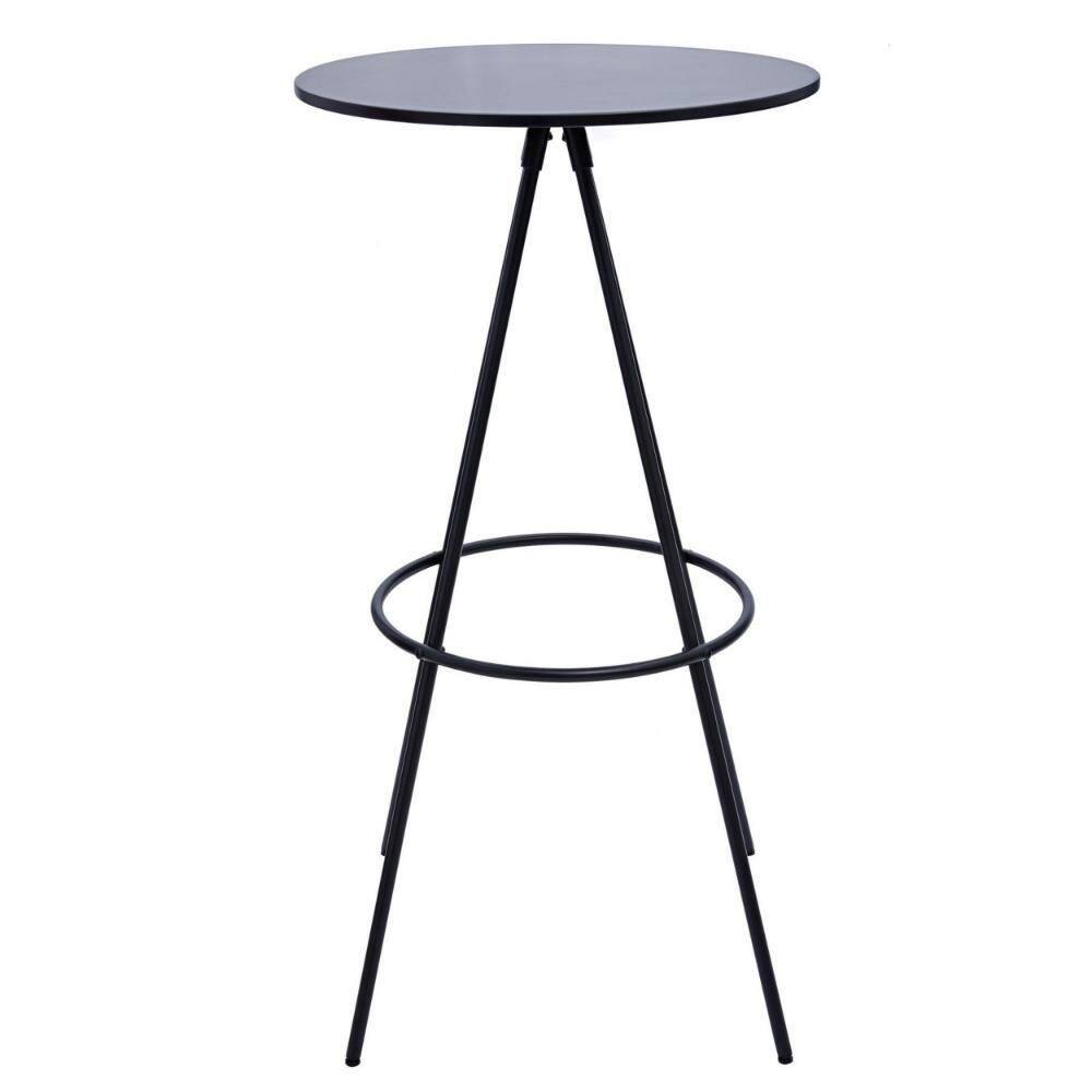 Benjara Vigo 1-Bottle Black Bar Height Pub Table with Metal Angled Legs ...