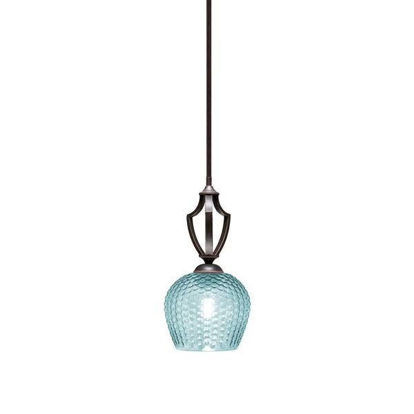 Cleveland 100-Watt 1-Light Dark Granite Shaded Pendant Light with 6 in ...