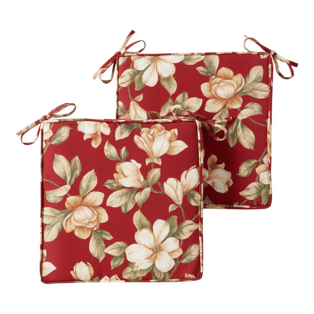 Greendale Home Fashions 18 in. x 18 in. Roma Floral Square Outdoor Seat ...