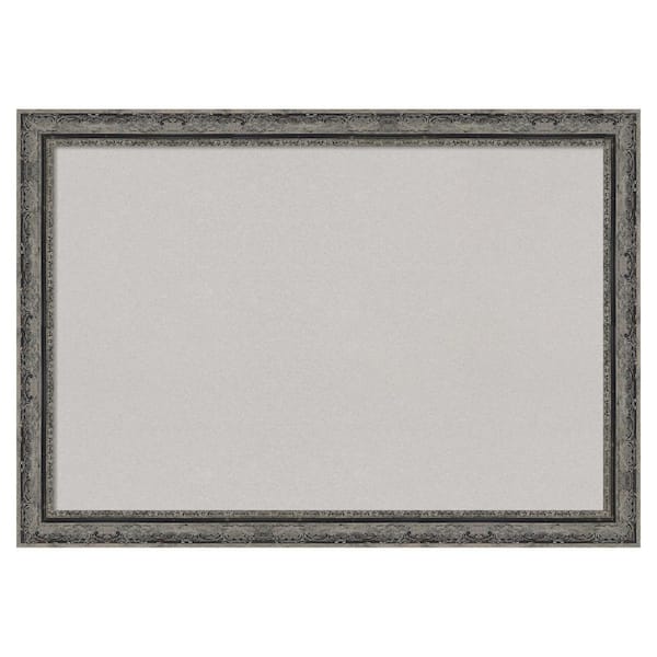 Amanti Art Filigree Matte Black 40 in. x 28 in., Poly Framed Grey Cork ...