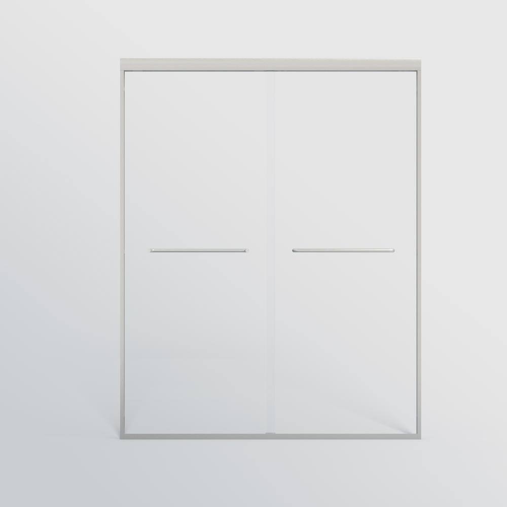 TCYO 60 in. W x 72 in. H Double Sliding Semi-Frameless Shower Door in ...