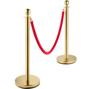 SKYSHALO Crowd Control Stanchion Posts Queue, 38 in. Red Velvet Rope ...