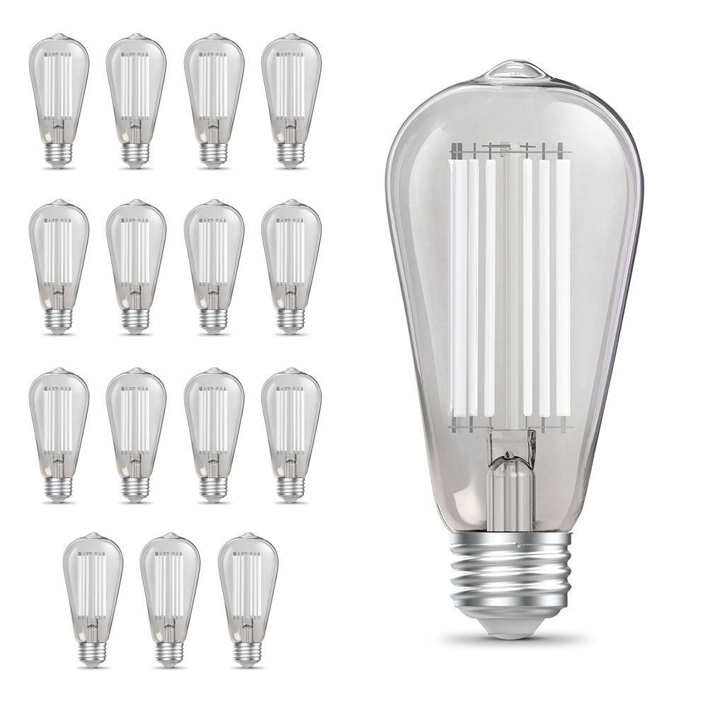 Feit Electric 60-Watt Equivalent ST19 Dimmable White Filament Clear ...