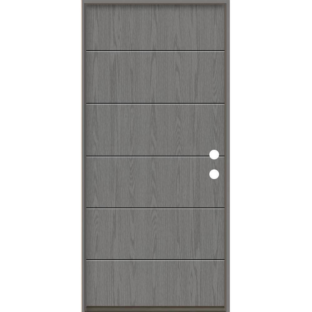 Krosswood Doors TETON Modern 36 in. x 79 in. Left-Hand/Inswing 6-Grid ...