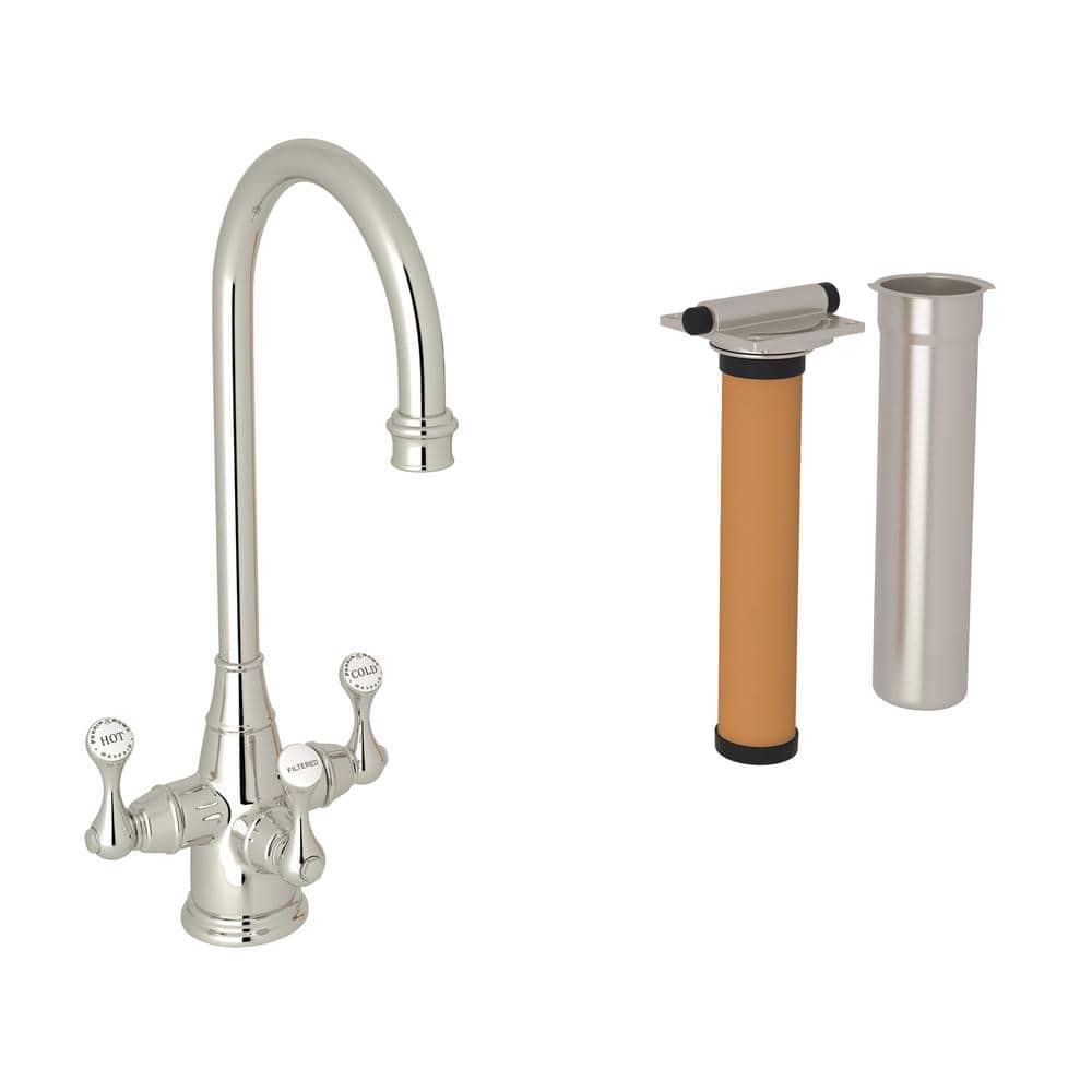 ROHL Georgian Era Triple Handle Bar Faucet in Polished Nickel U ...