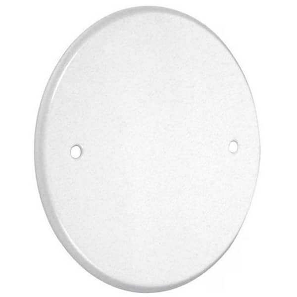 Commercial Electric 5 in. Round (Fits 3.25 in. Box) Blank Metal Wall ...