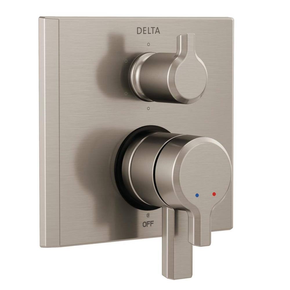Delta Pivotal 2-Handle Wall-Mount 6-Setting Integrated Diverter Trim ...