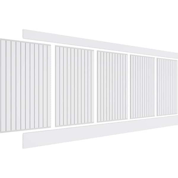 Ekena Millwork 40 in. H x 94-1/2 in. W 26.24 sq. ft. Beadboard PVC ...