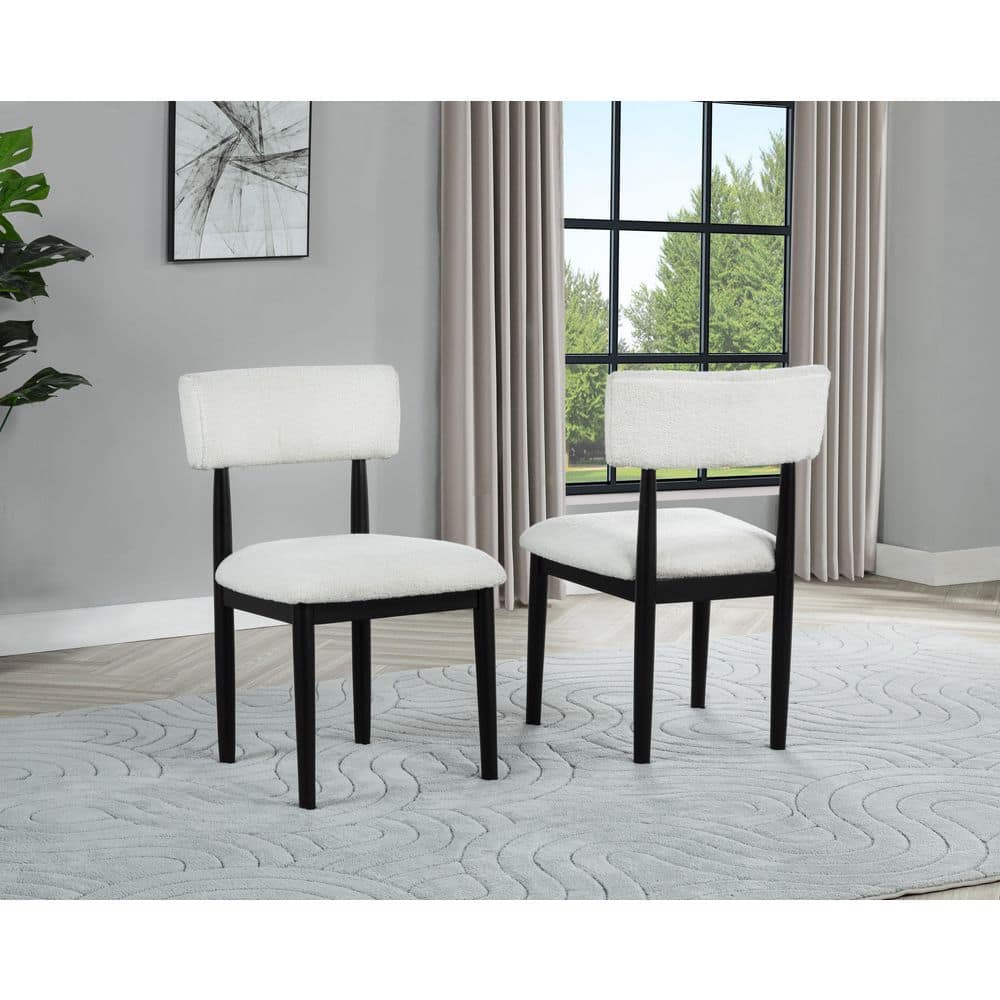 Best Master Furniture Haven Black Boucle Dining Chairs (Set of 2 ...