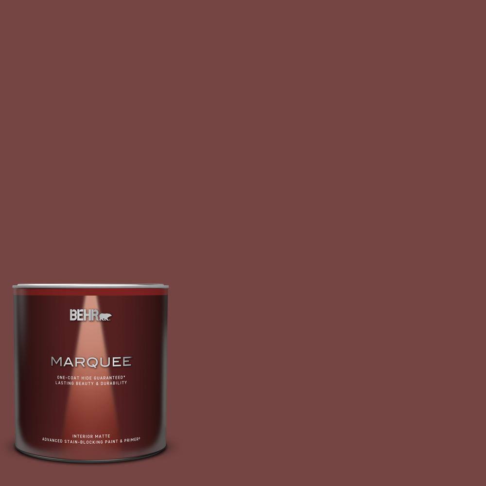 BEHR MARQUEE 1 qt. #S130-7 Cherry Cola Matte Interior Paint & Primer ...