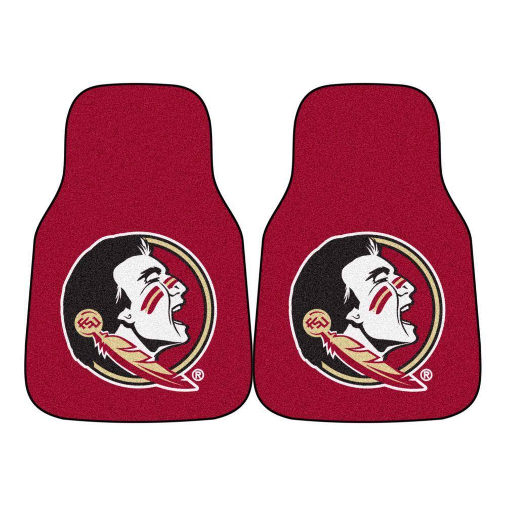 FANMATS Florida State University 18 in. x 27 in. 2-Piece Carpeted Car ...