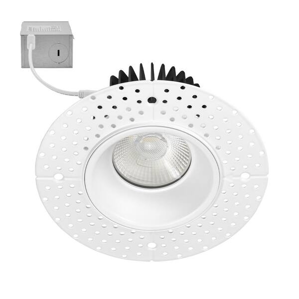 Maxxima 4 in. Trimless Slim Round Recessed Anti-Glare LED Downlight ...
