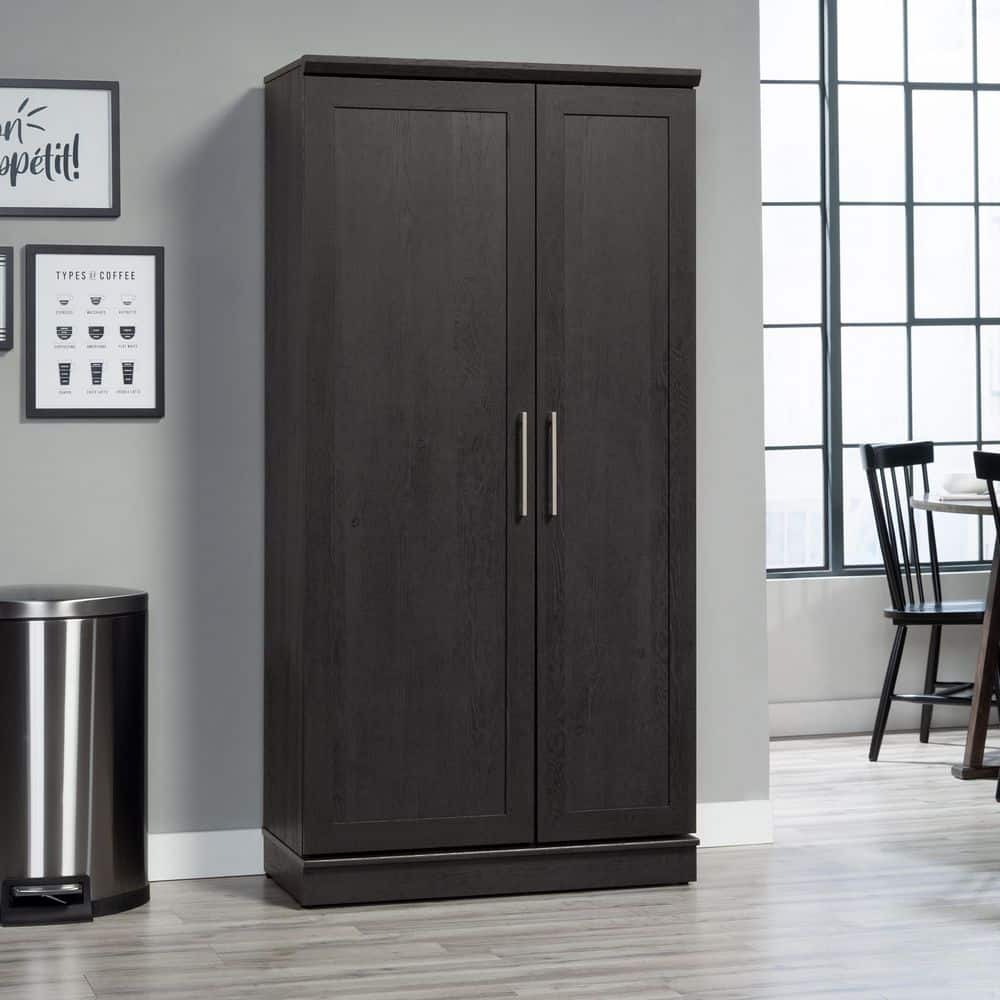 SAUDER HomePlus Raven Oak Engineered Wood Rectangular 71 in. Storage ...