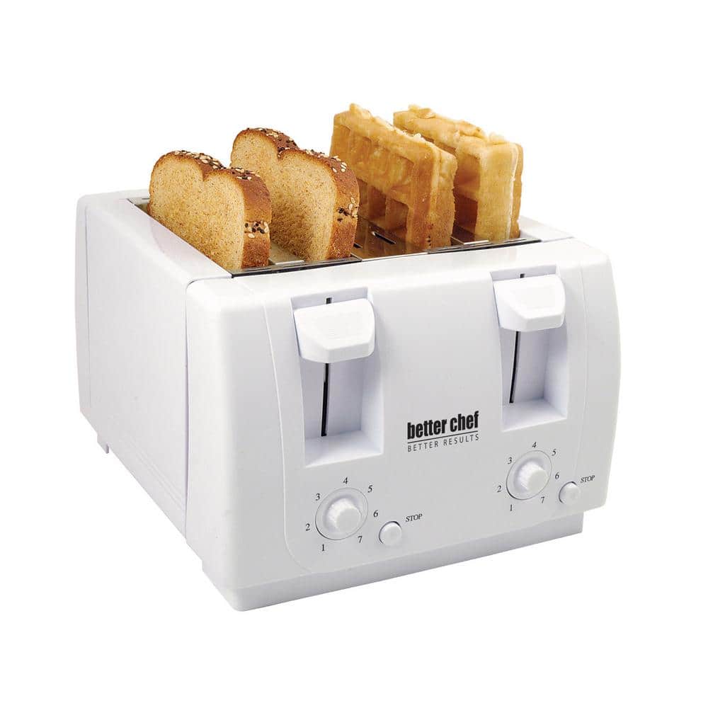 Better Chef 4-Slice White Dual-Control Toaster 98580207M - The Home Depot