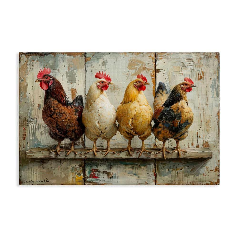 Stupell Industries Chickens In A Row by LSR Design Studio Unframed ...