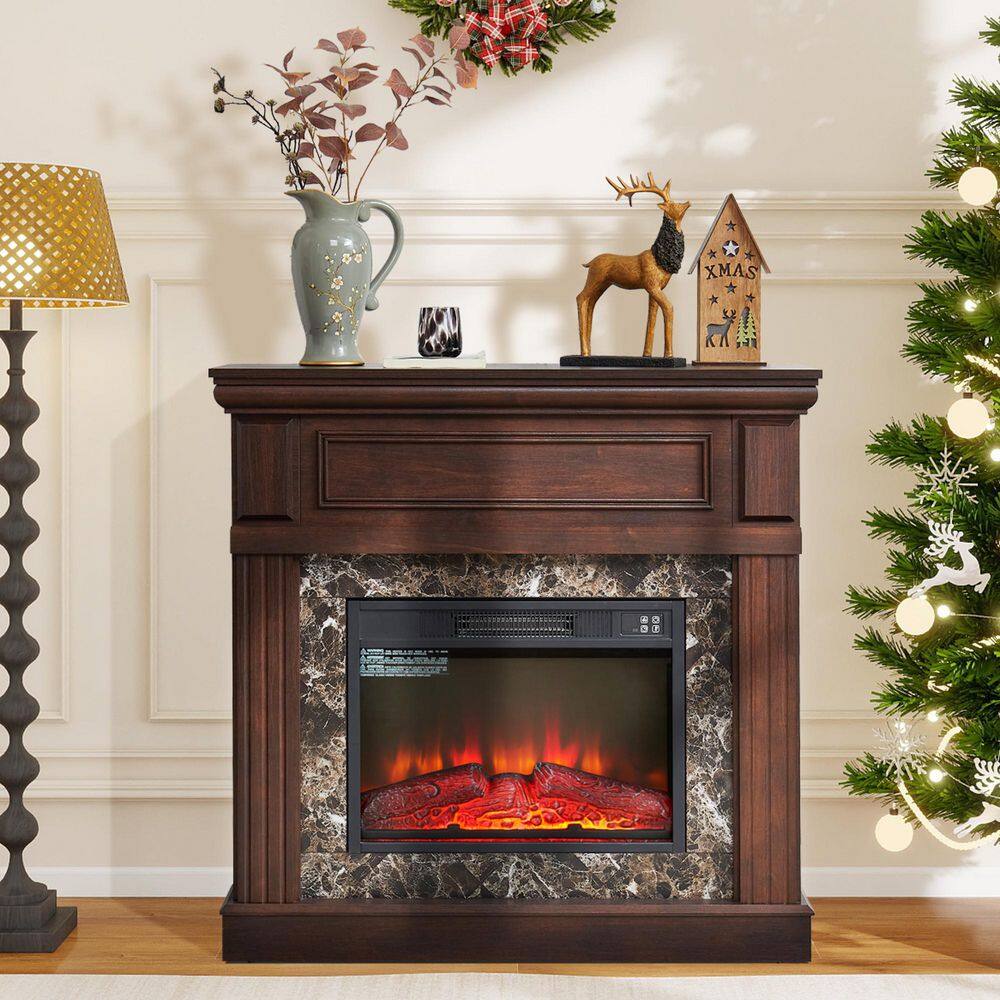 ToolCat 41 in. Freestanding Mantel with 23 in. Electric Fireplace ...