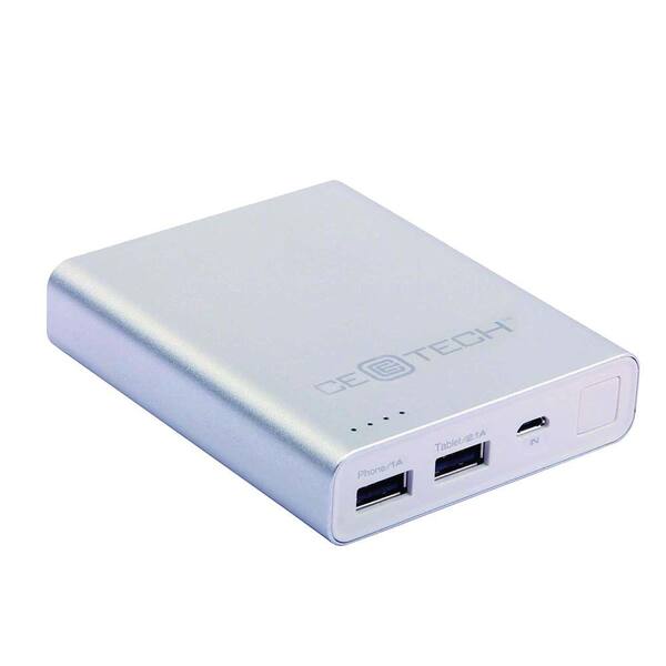CE TECH 10,400mAh Portable Power Bank - Silver HD0538QP - The Home Depot