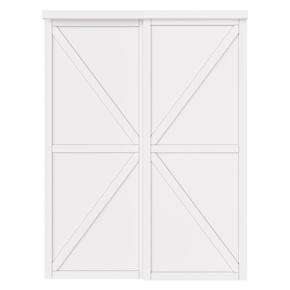 ARK DESIGN 96 in. x 80 in. K Shape White Solid Core Finished MDF Closet ...